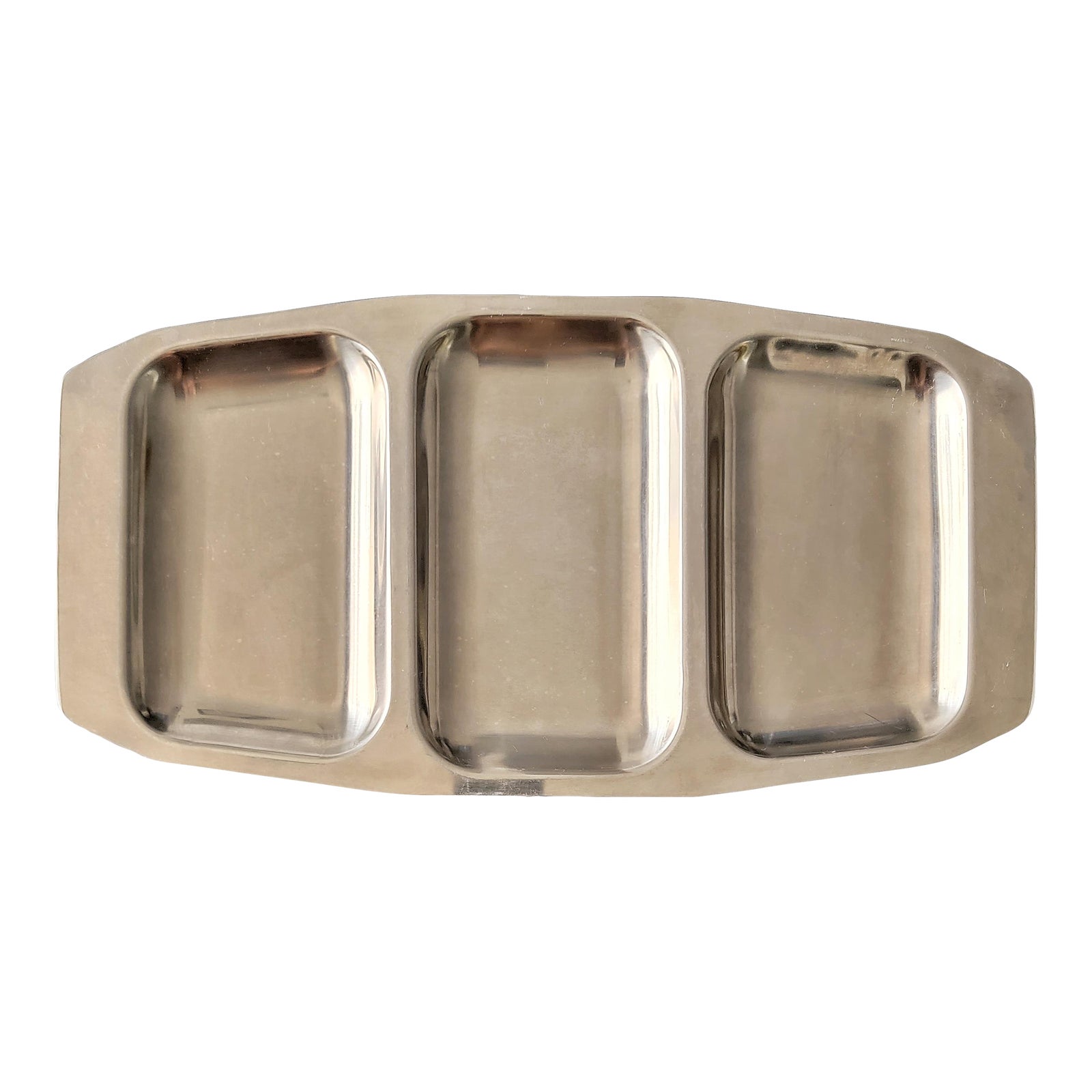 1960s Mod Divided Stainless Steel Tray | Chairish