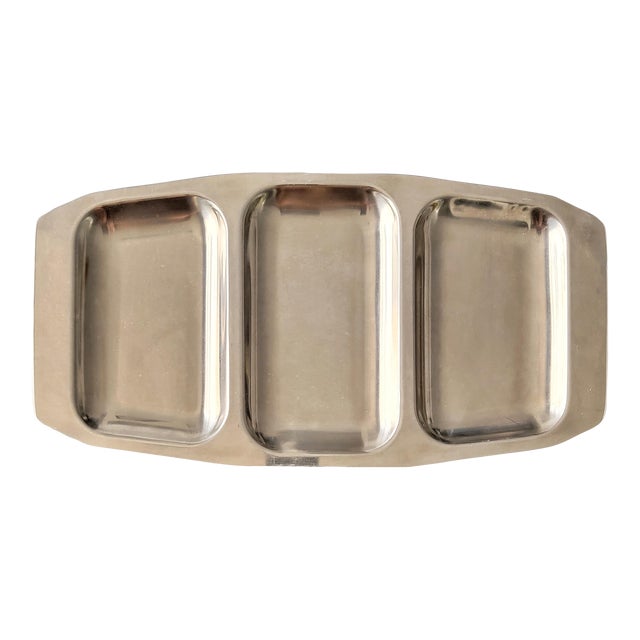 1960s Mod Divided Stainless Steel Tray | Chairish