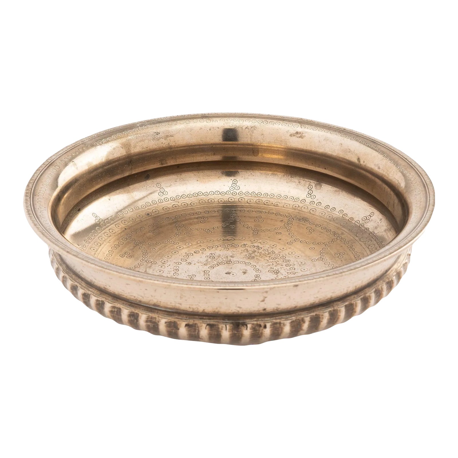 Hand Cast Phiale Form Libation Bowl in White Brass, 1800's | Chairish