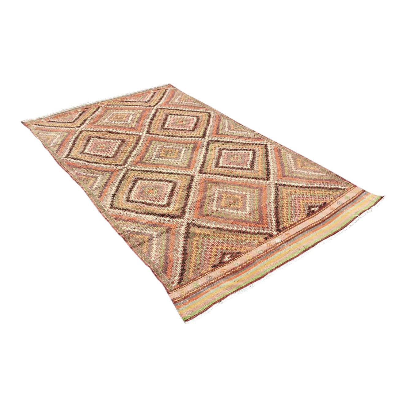 Vintage Diamond Design Kilim Rug | Chairish
