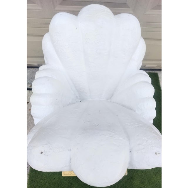 Monumental Vintage Coastal 4 Sided Clam Shell Form Gloss White Dining ...