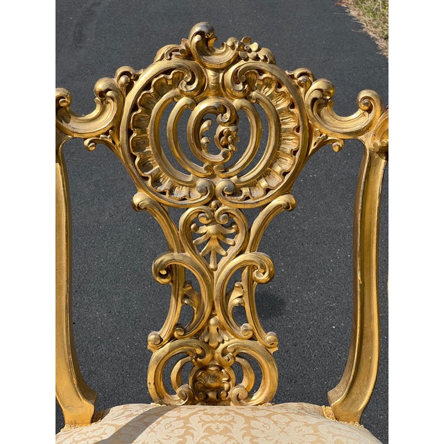 Vintage French Louis XV Rococo Style Carved Back Parlor Chair | Chairish