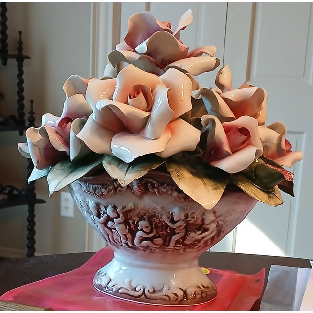 Mid 20th Century Capodimonte Flower Centerpiece | Chairish