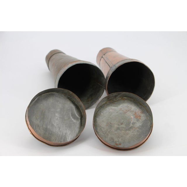 19th Century Antique Copper Pair of Cone Shaped Boxes | Chairish