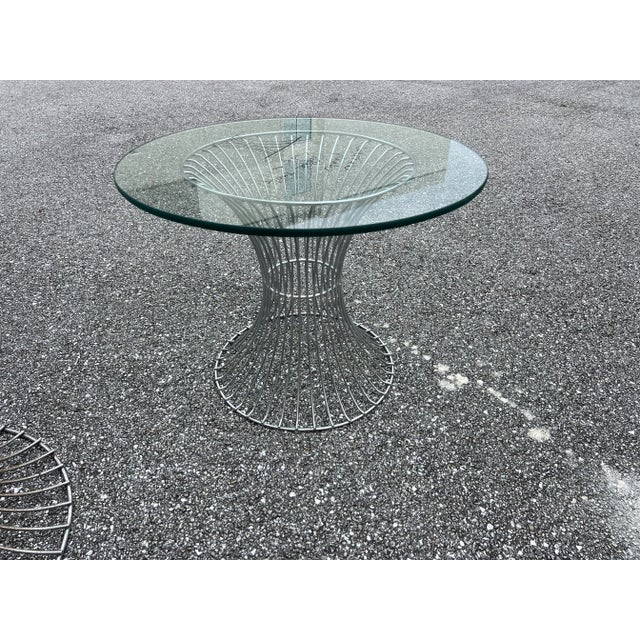 Chromed Cage Pedestal Form Coffee Tables Bases Set of Three | Chairish