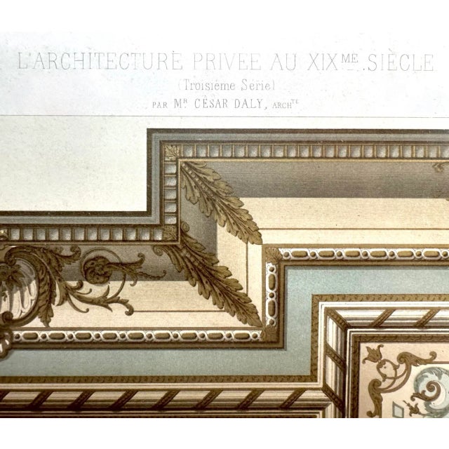 Antique French Rendering of Rococo Painted Boudoir Ceiling, Paris ...