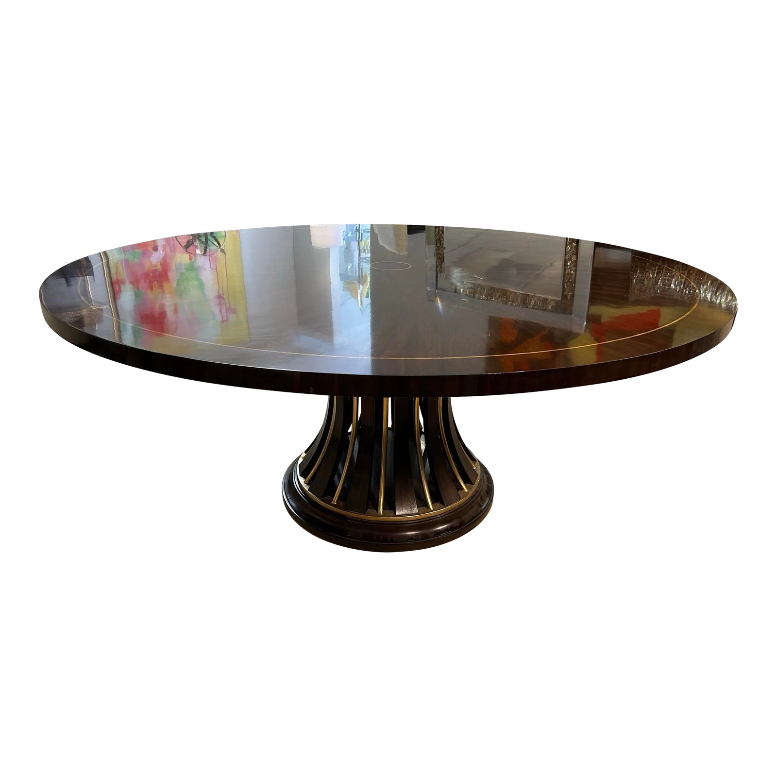 Maitland-Smith Round Deco Dining Table | Chairish