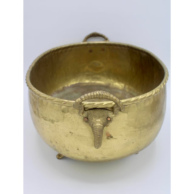 Large Antique Traditional Brass Planter Chairish