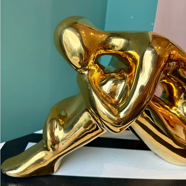 Vintage Jaru Gold Plated Ceramic Sitting Figure | Chairish