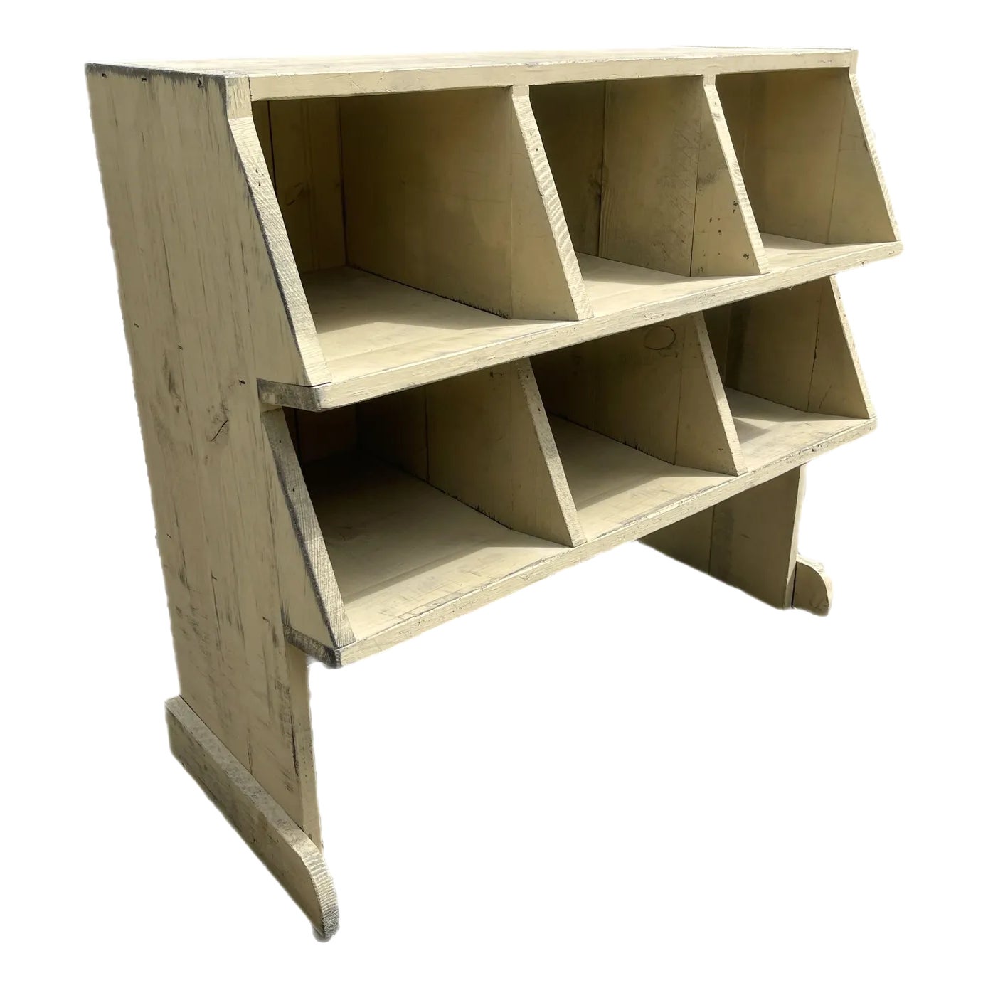 English Cottage Style Pine Organizer Cubbyhole Shelf | Chairish