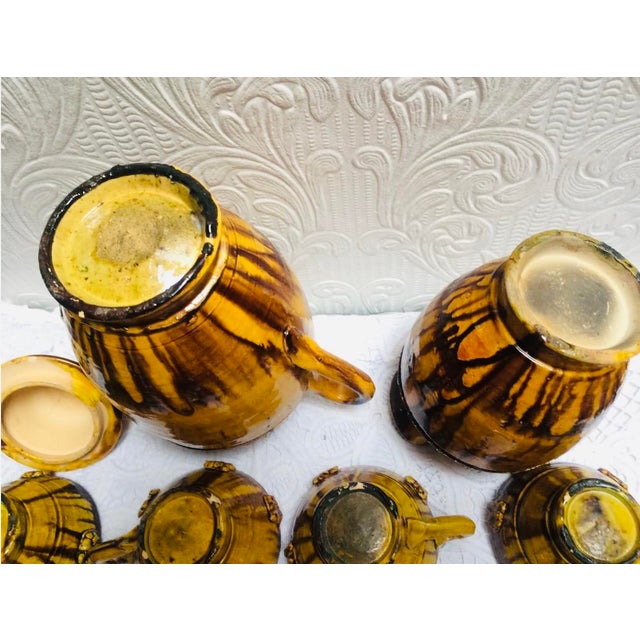 Vintage Mid Century Mexico Oaxaca Yellow Ware Drip-Ware Coffee Tea Set ...
