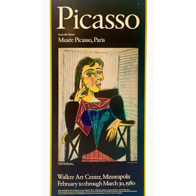 1980s Pablo Picasso Exhibit Poster, "Portrait of Dora Maar", Walker ...