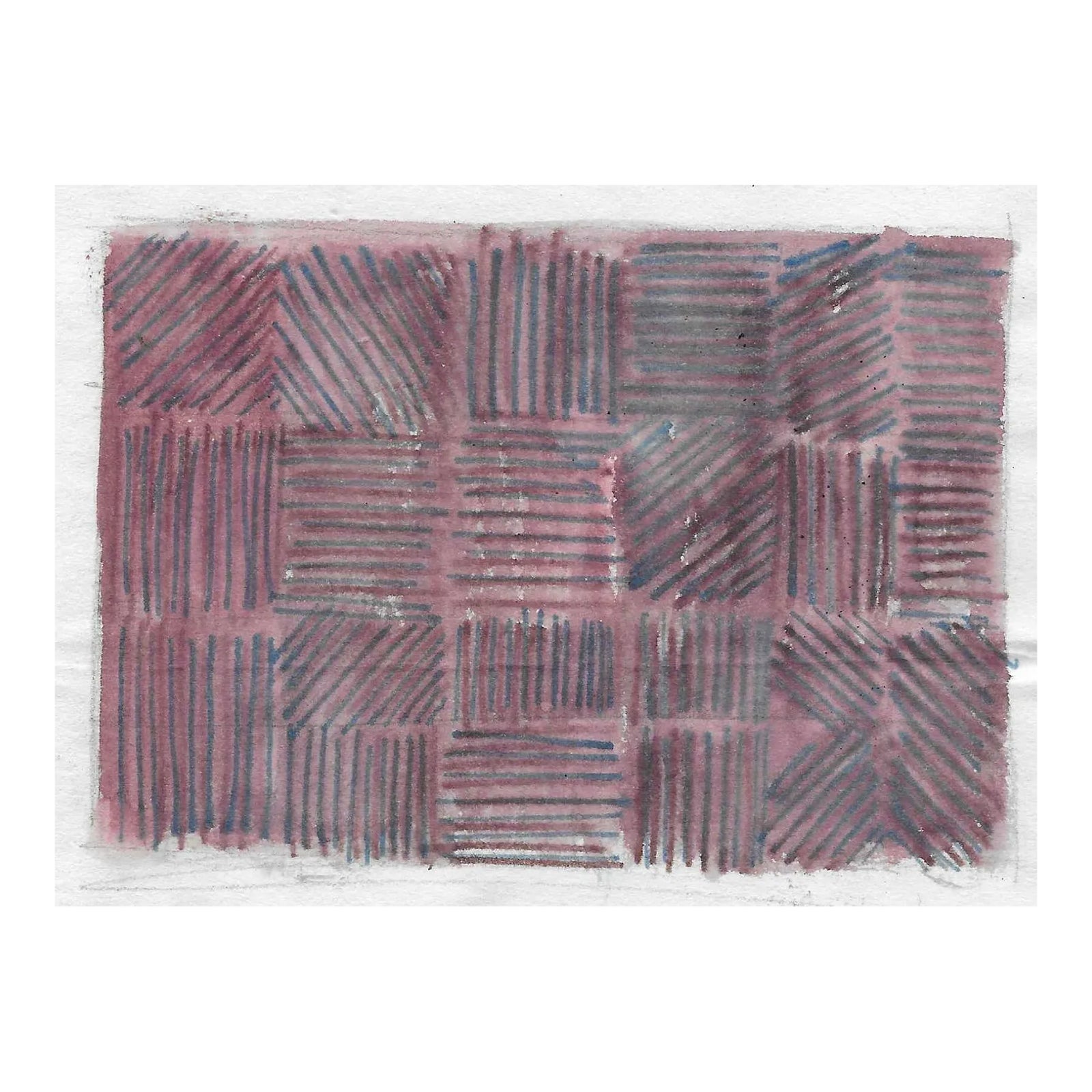 1983 Abstract Miniature Painting by Rosenfeld | Chairish