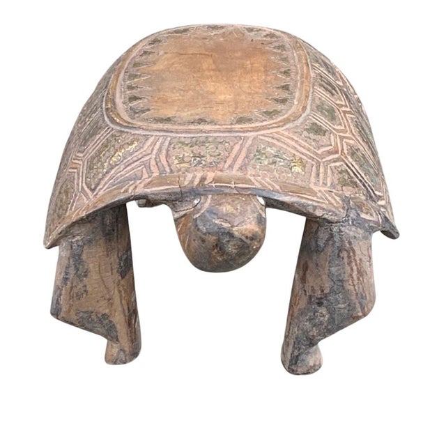 Vintage African Wooden Turtle | Chairish