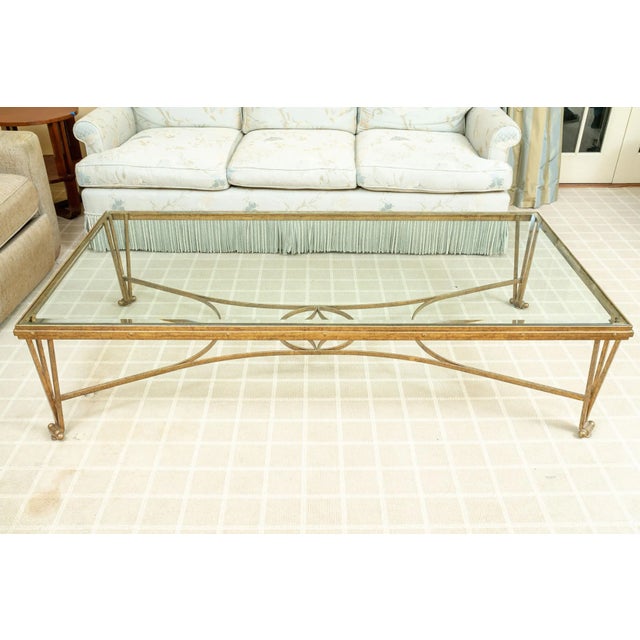 Rectangular Gold Plated Bevel Glass Cocktail Table | Chairish