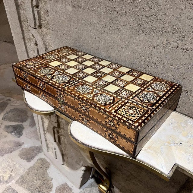 1960s Middle Eastern Backgammon Game Board Chess Box | Chairish
