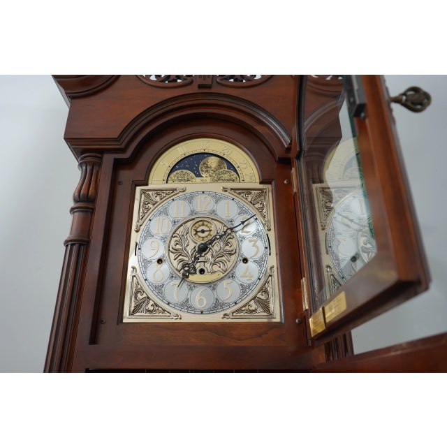 Sligh Cherry Tall Case Grandfather Clock | Chairish