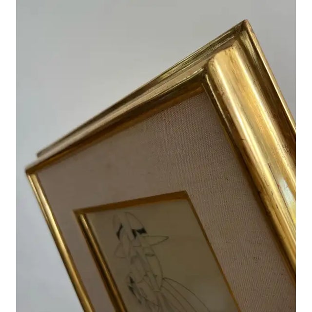 Original Cubist Ink Artwork by Phillipe Marchand, in Gold Frame, 20th ...