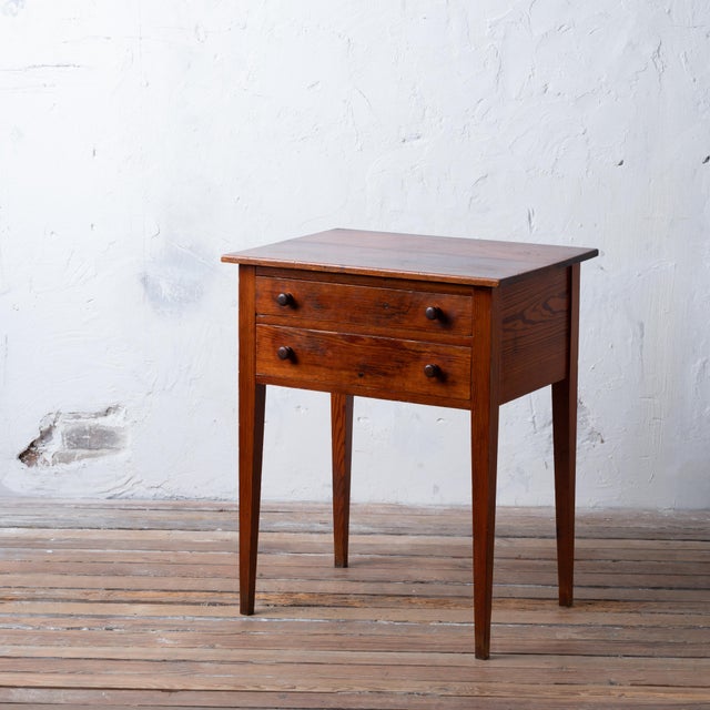 Georgia Yellow Pine Table Side Table | Chairish