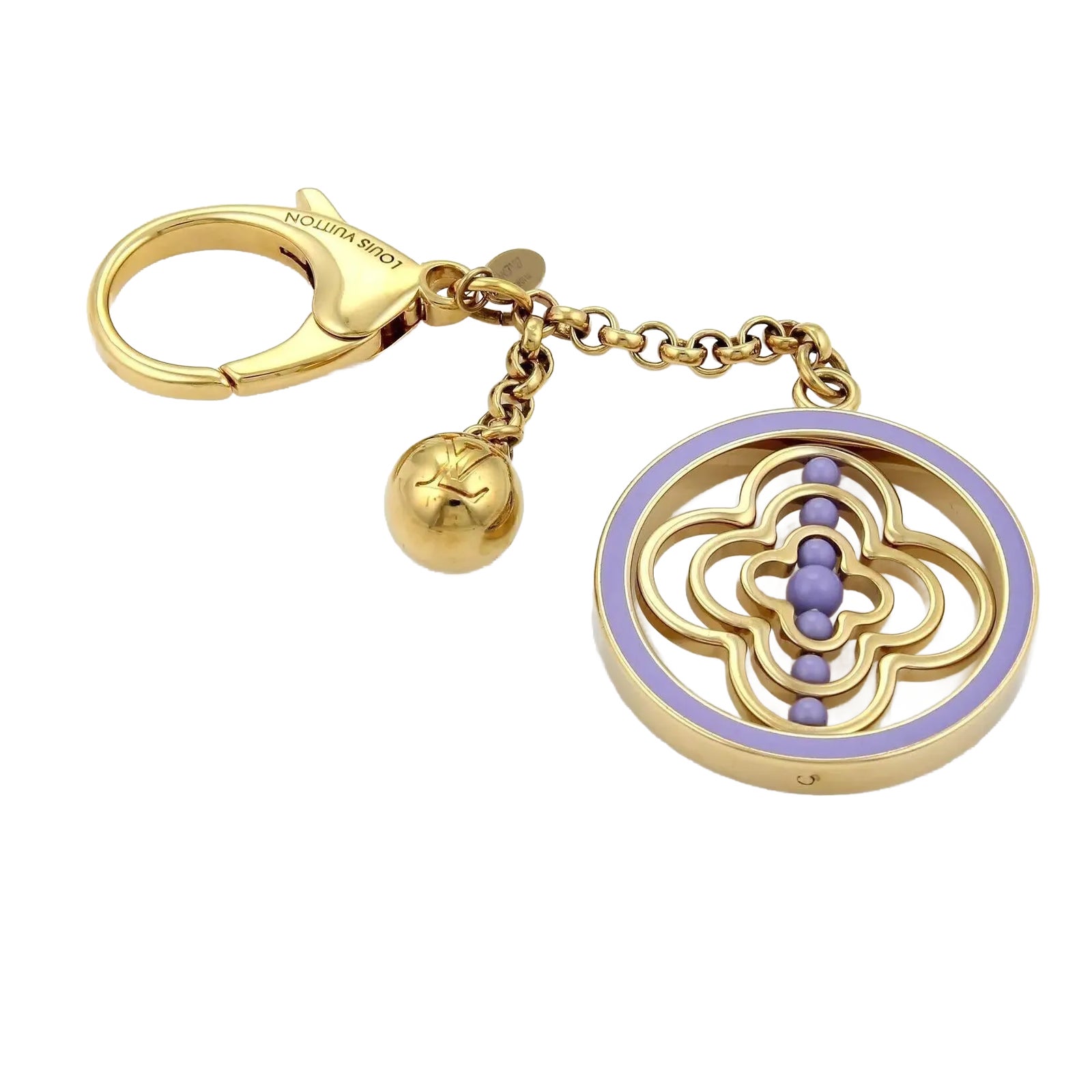 Louis Vuitton Lilac Whirly Spinner Large Keychain Bag Charm | Chairish