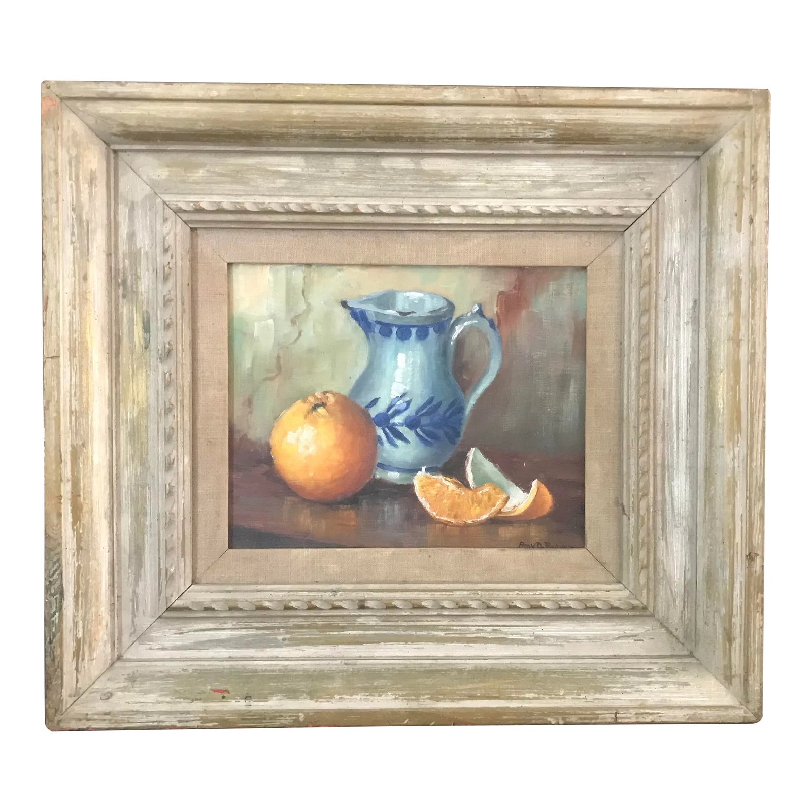 1940s Still Life Oil Painting "Dutch Pitcher" by Amy Griffiths Difley ...