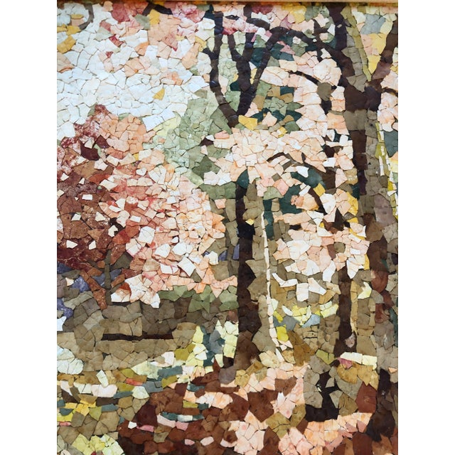 Vintage Original Eggshell Collage Landscape Painting | Chairish