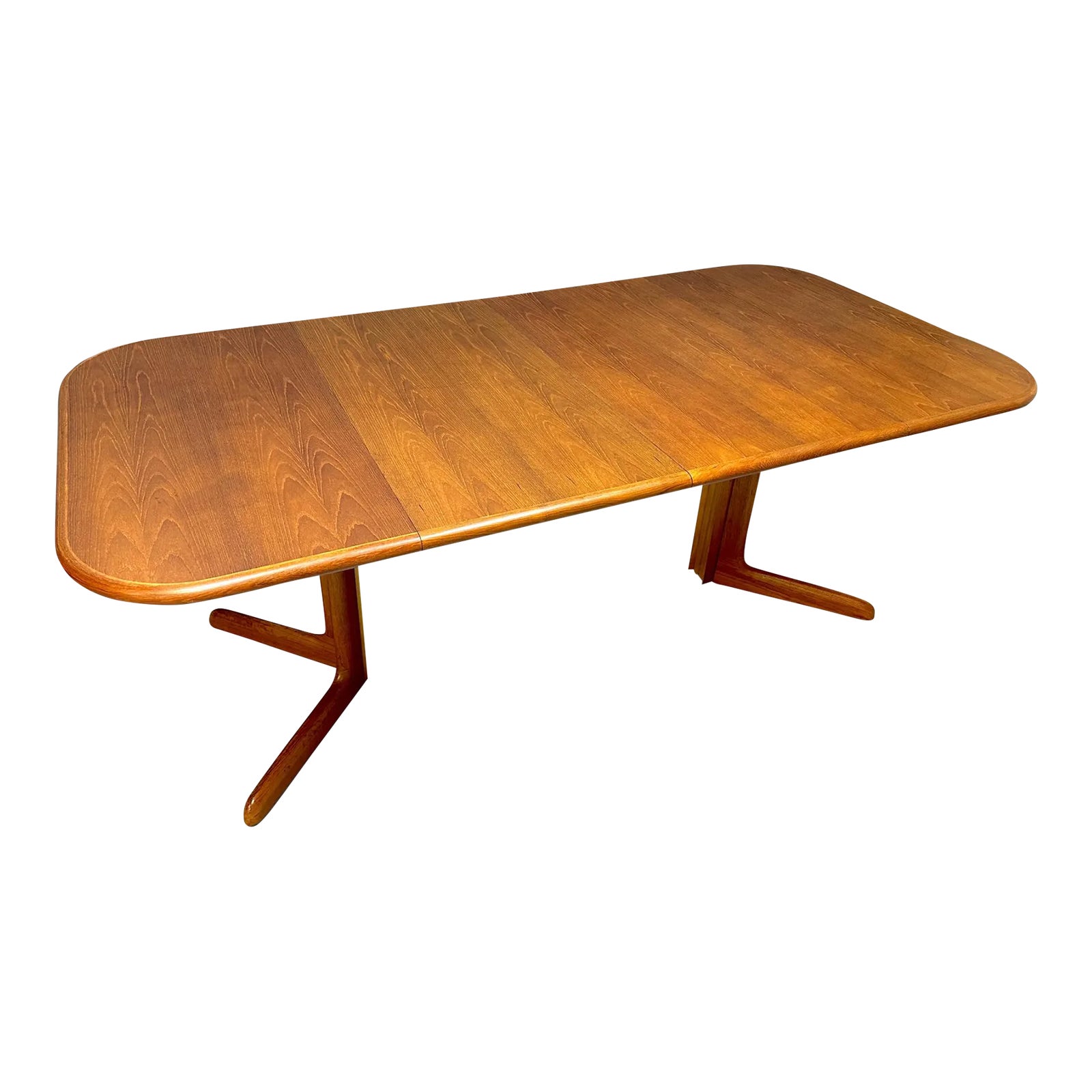 Mid-Century Danish Modern Extension Dining Table W/ Trestle Base ...