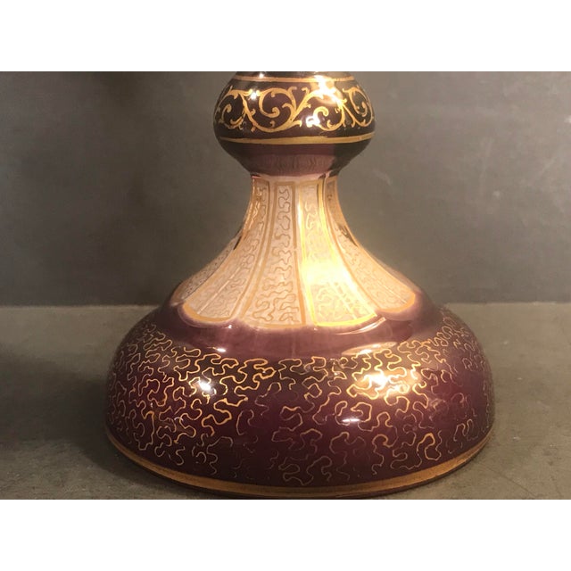 Antique Signed Moser Karlsbad Glass Vase, Purple and White Color ...