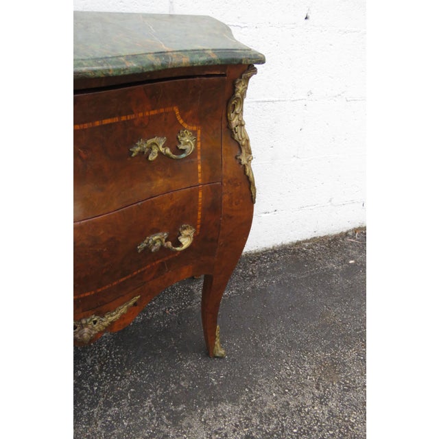 French Marble Top Bombay Serpentine Inlay Commode Dresser Bathroom ...