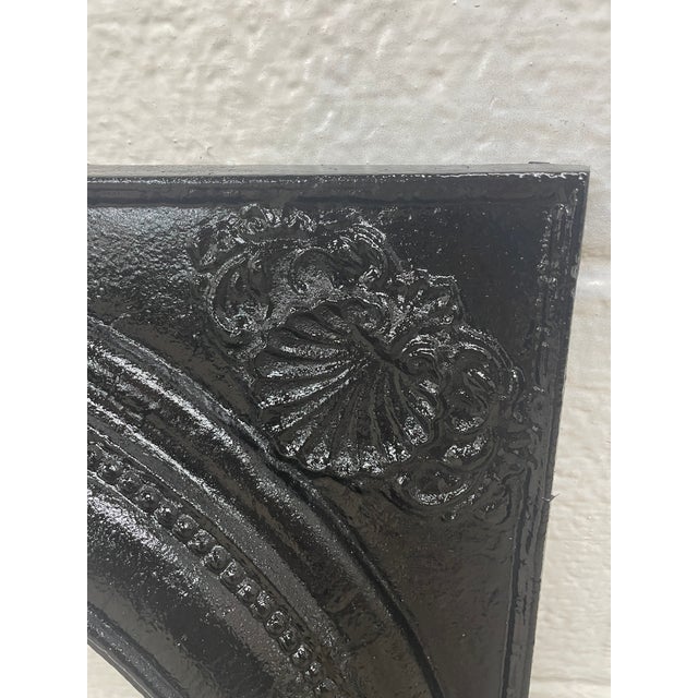 Late 19th Century Cast Iron Antique Fireplace + Insert With Beaded Arch ...
