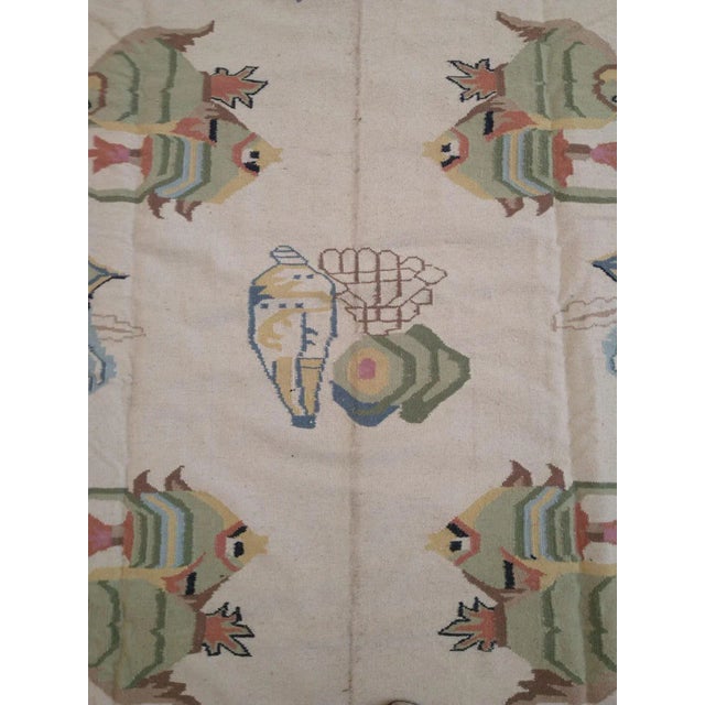 1980s Vintage Dhurry Rug - 9' X 12' | Chairish