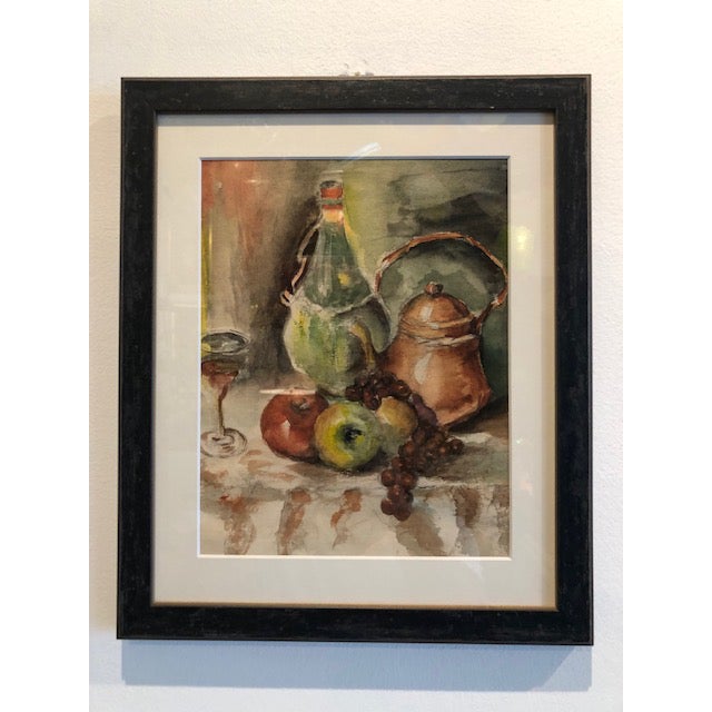 Abstract Expressionist Still Life Watercolor Painting | Chairish