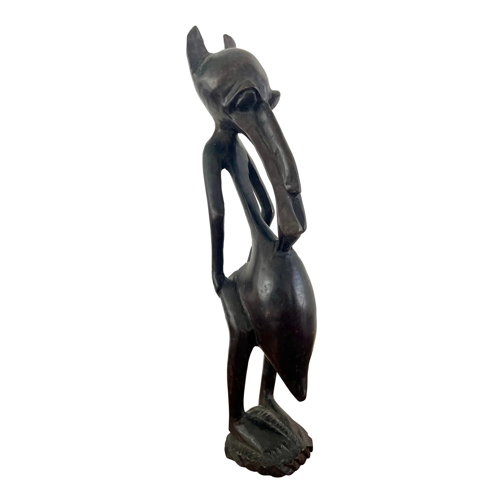Mid Century Zoomorphic Carved Wooden Figure | Chairish