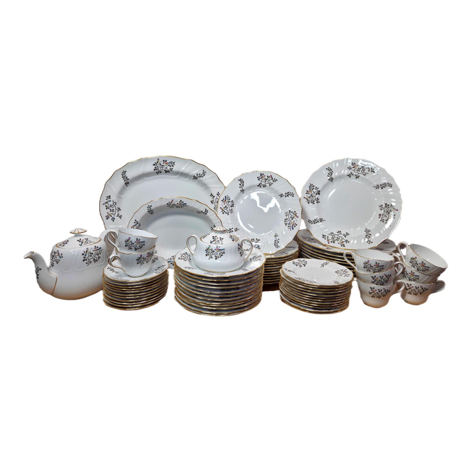 Vintage Copeland Spode Dinnerware 70 Piece Set – Discontinued Bird ...