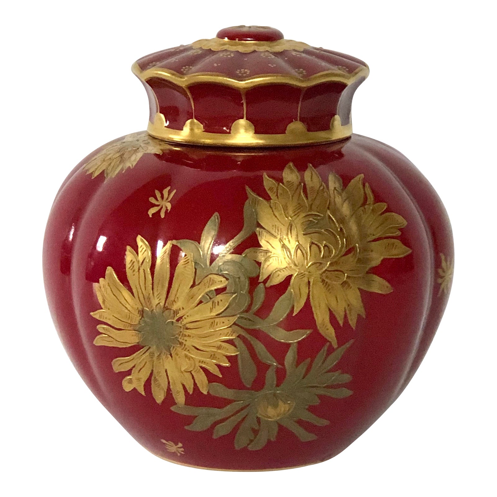 Royal Crown Derby Melon Shaped Ginger Jar for Shreve & Co. | Chairish