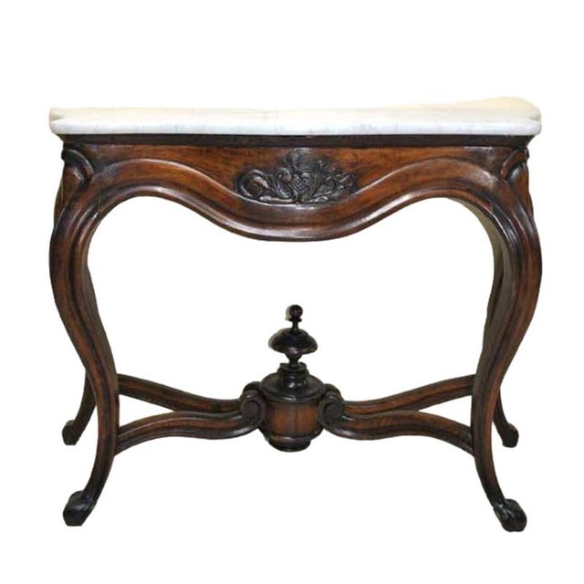 Antique Elizabeth Console Table with Marble Top | Chairish