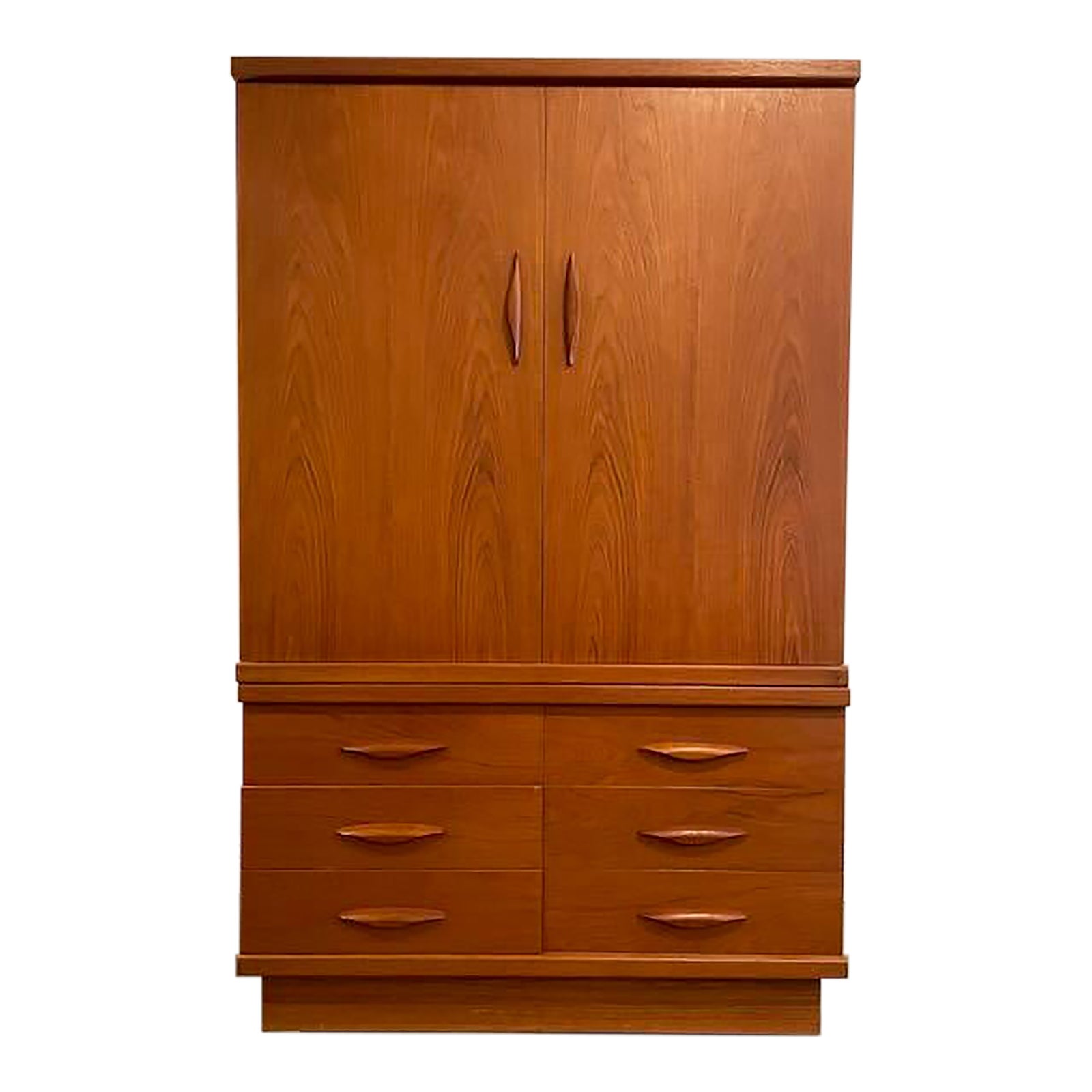 Mid Century Danish Teak Tall Wardrobe | Chairish