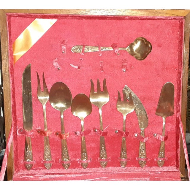 1960s Vintage Solid Bronze Thai Siam Buddha Hand Cast Flatware Set - 85 ...