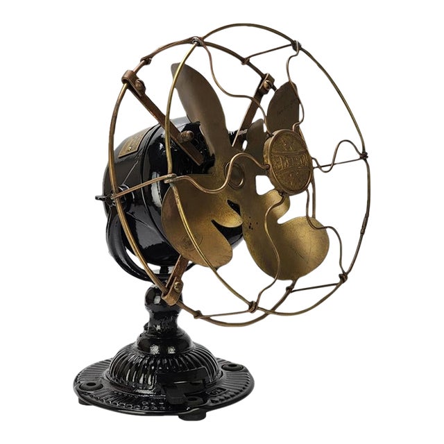 Restored Antique Circa 1910 Emerson 11644 Ornate Base Desk Fan | Chairish
