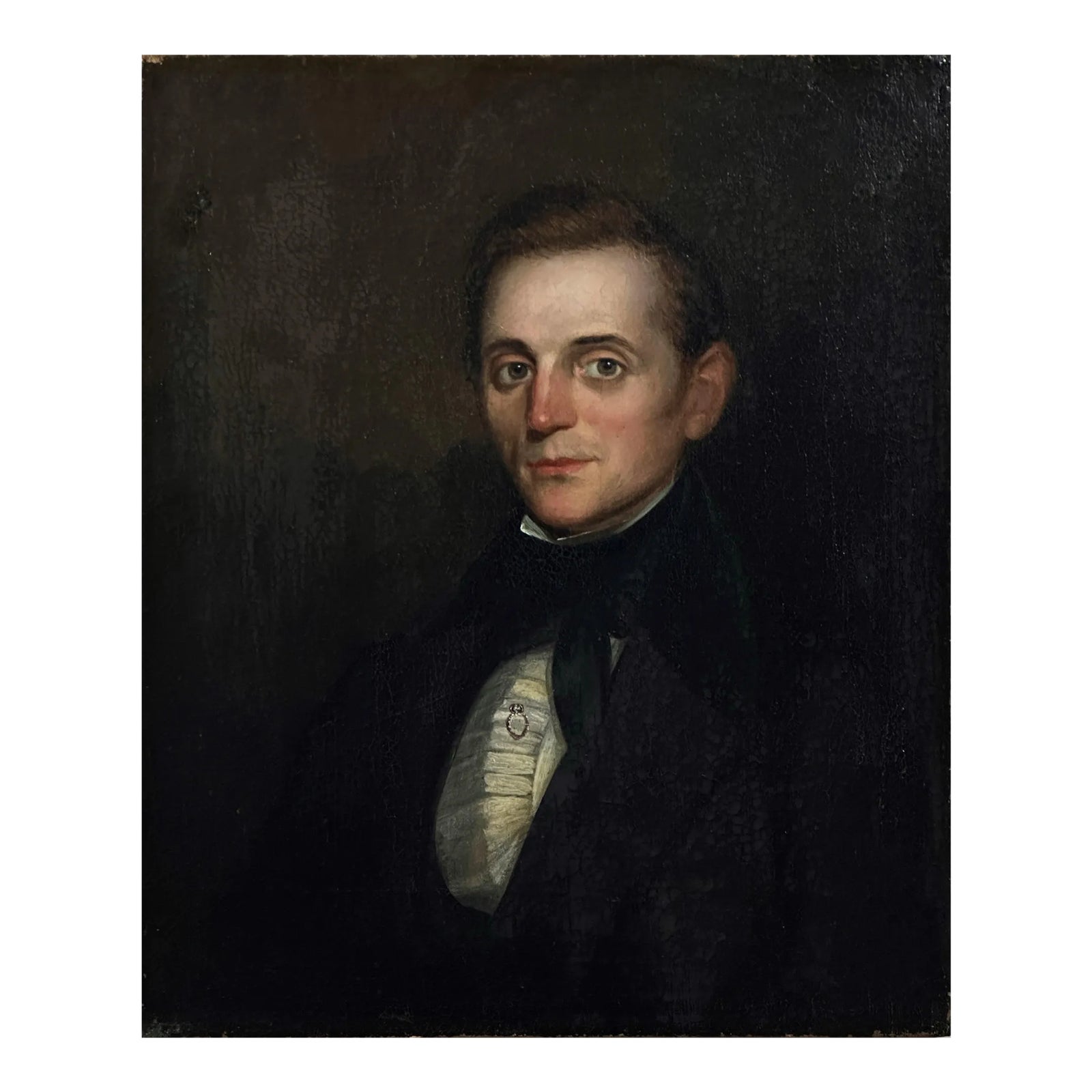 Antique 19th C. Early Victorian Portrait of Man (C. 1823, Oil on Canvas ...