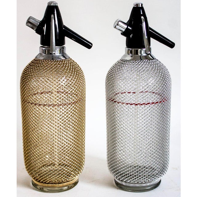 Mesh Wrapped Soda Siphons - Set of 2 | Chairish