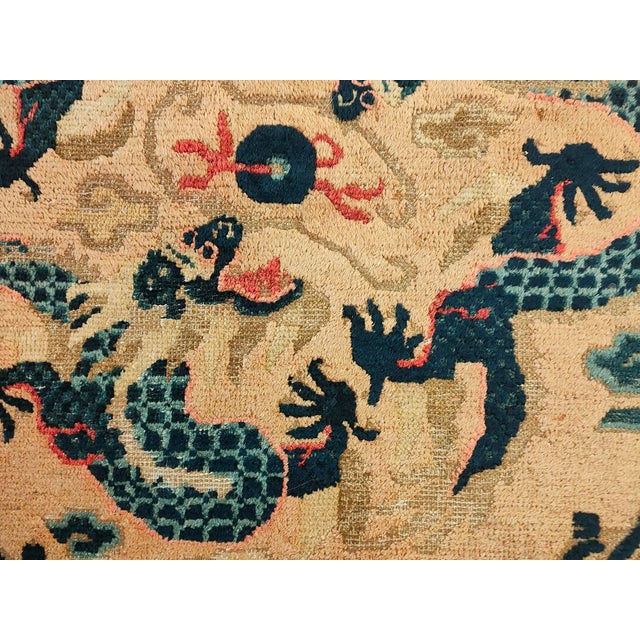 Late 19th Century Antique Chinese Ningxia Rug 4'0" X 4'0" | Chairish