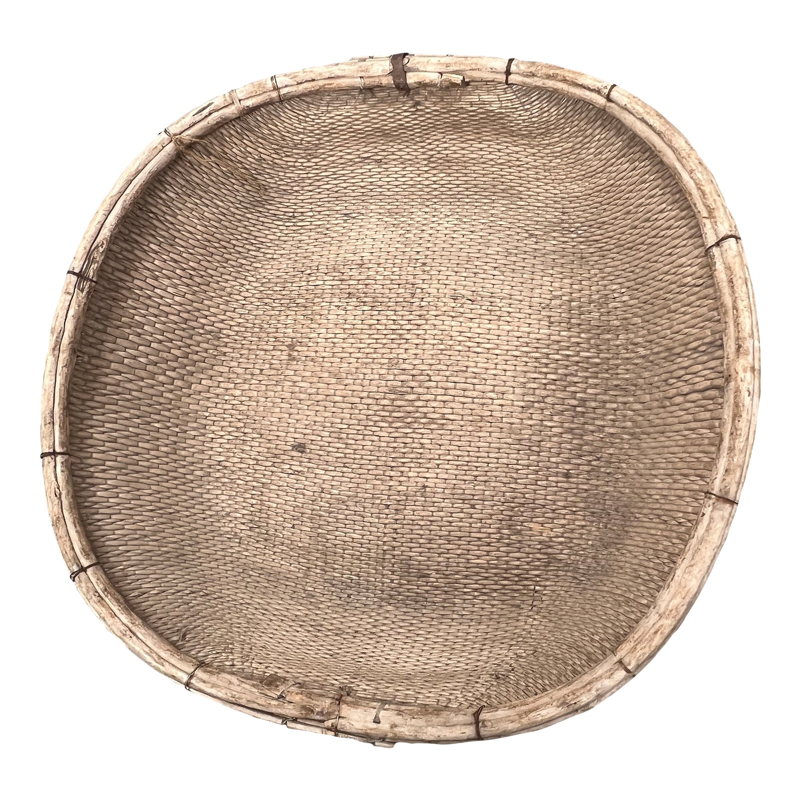 Extra Large Antique Winnowing Basket | Chairish
