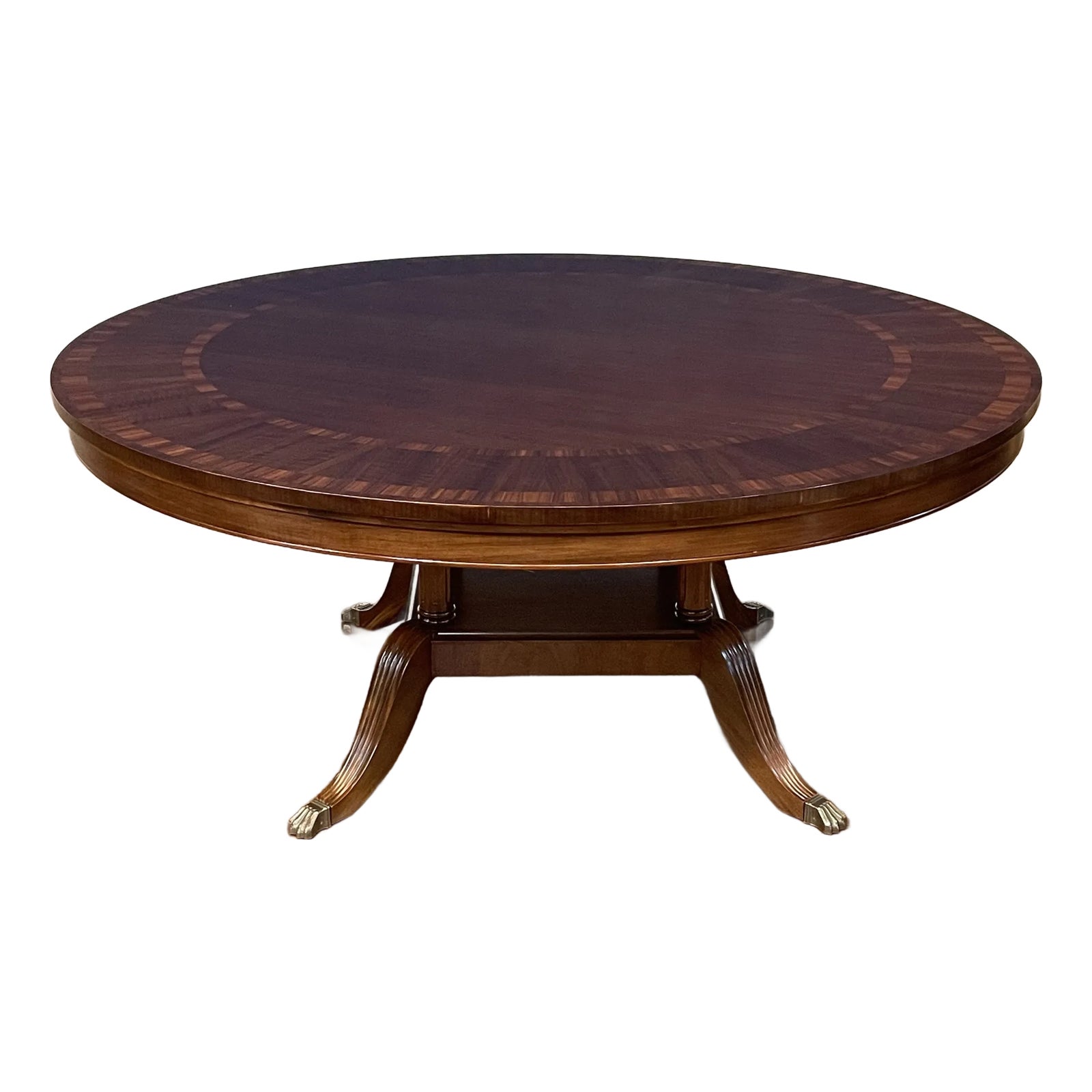 Traditional Round Walnut Dining Table by Leighton Hall - Made-to-Order ...