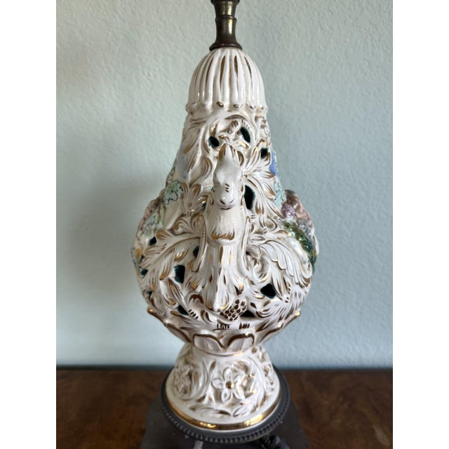 Early 20th Century Large Capodimonte Style Cherub Porcelain Table Lamp ...