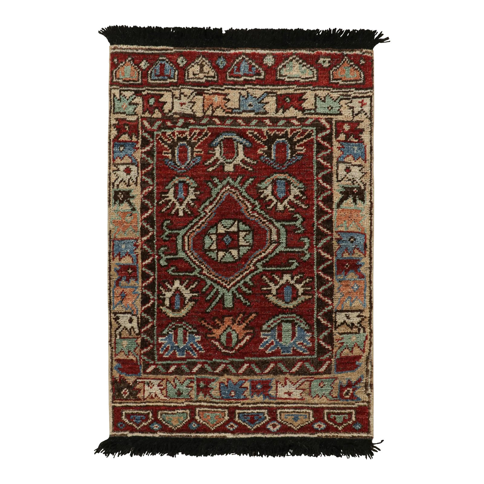2010s Rug & Kilim’s Antique Tribal Style Rug in Red With Geometric ...
