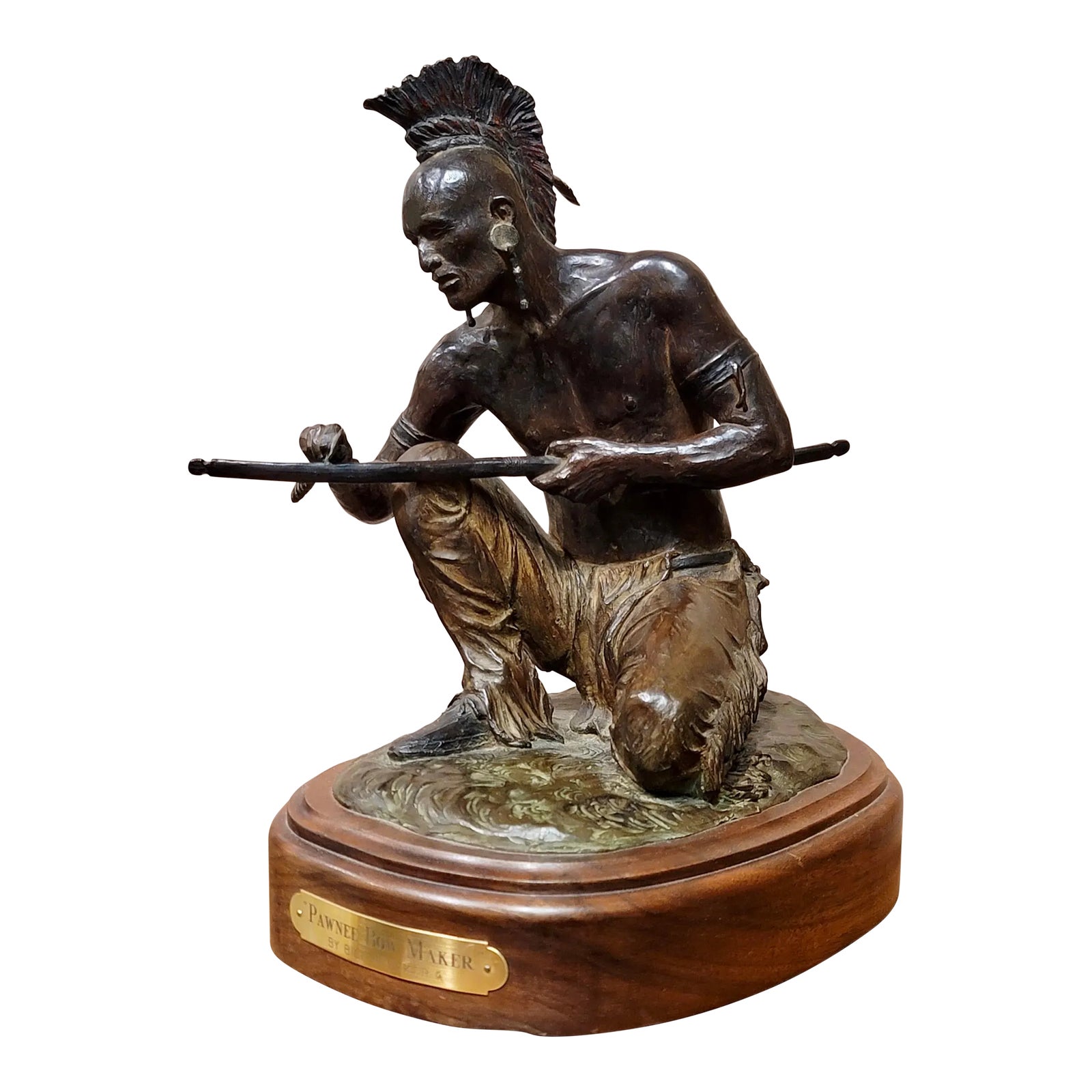 Bill Nebeker - Native American Indian Making a Bow-Bronze Sculpture ...