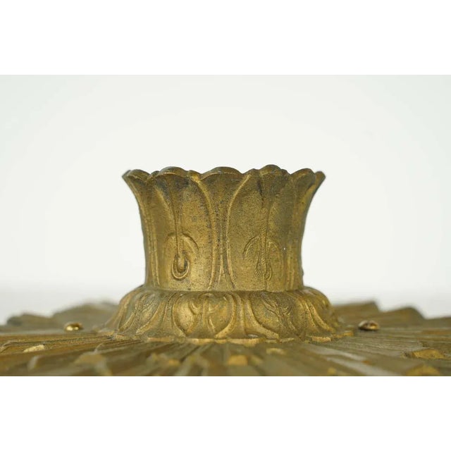 Mid 20th Century Art Deco Cast Aluminum Exposed Bulb Flush Mount Light ...