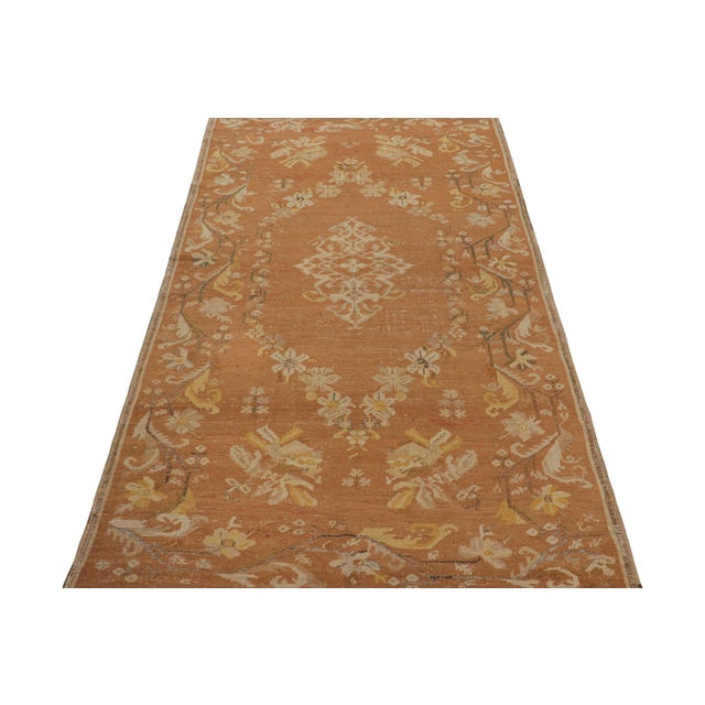 Antique Gordes Traditional Beige and Copper Wool Rug | Chairish