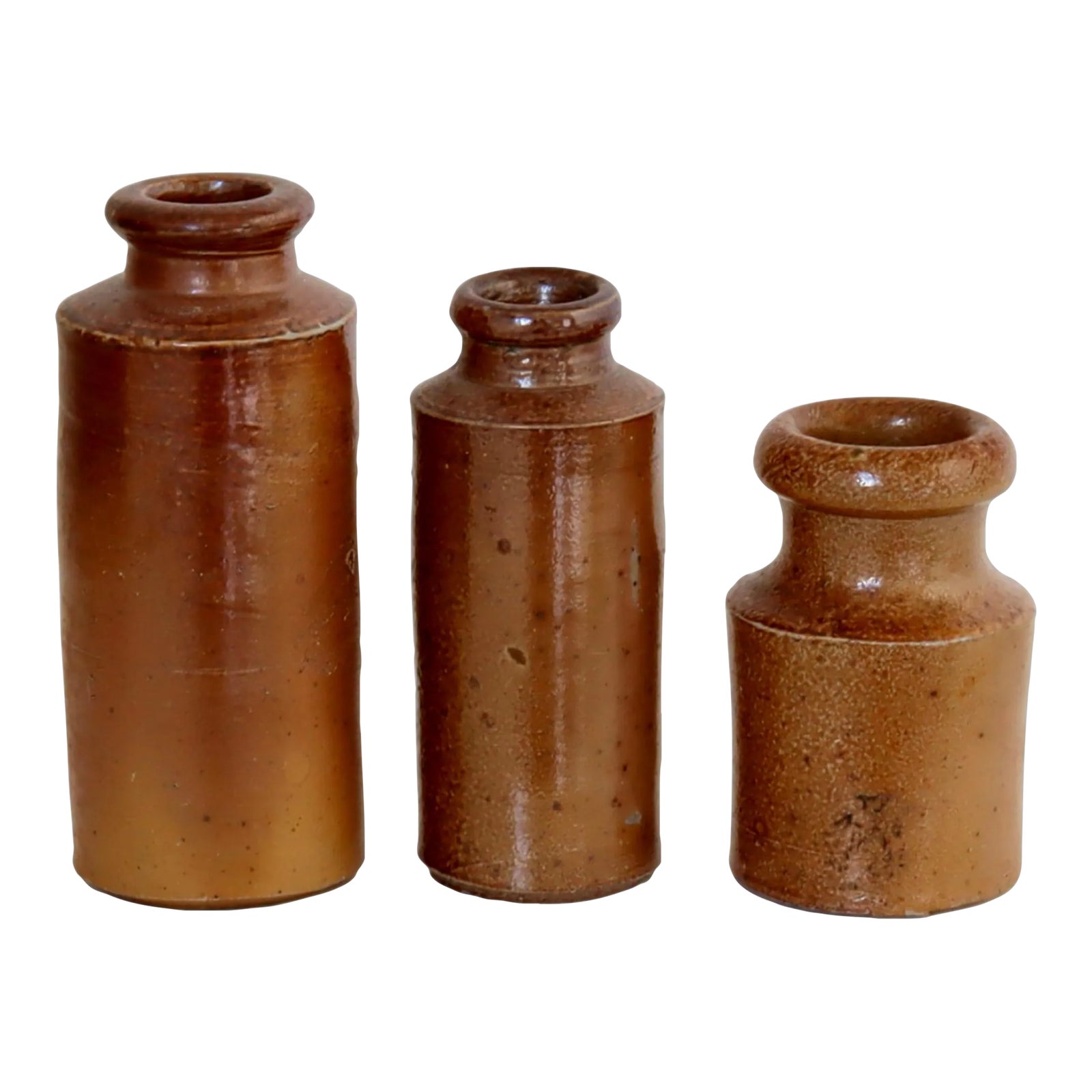 Dutch Salt Glazed Bud Vases, Set of 3 | Chairish